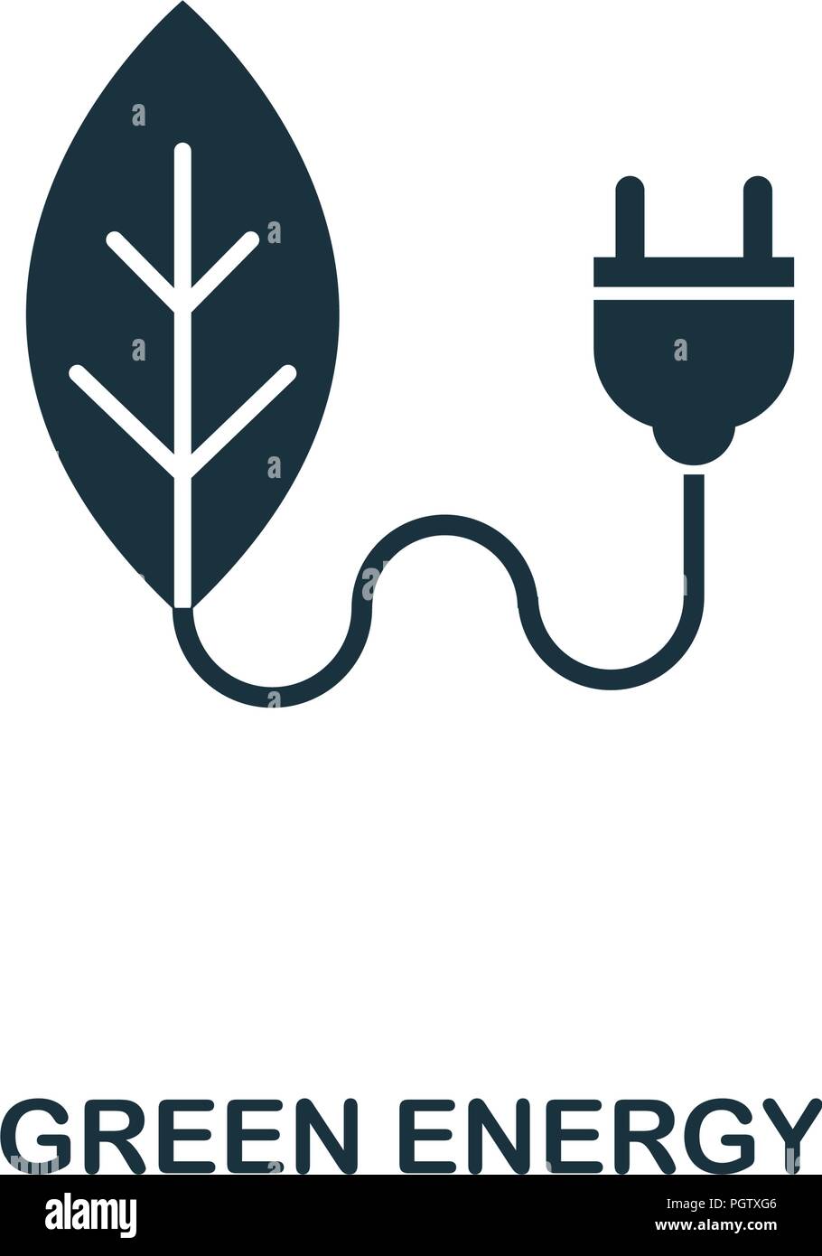 Green Energy icon. Monochrome style design from power and energy ...