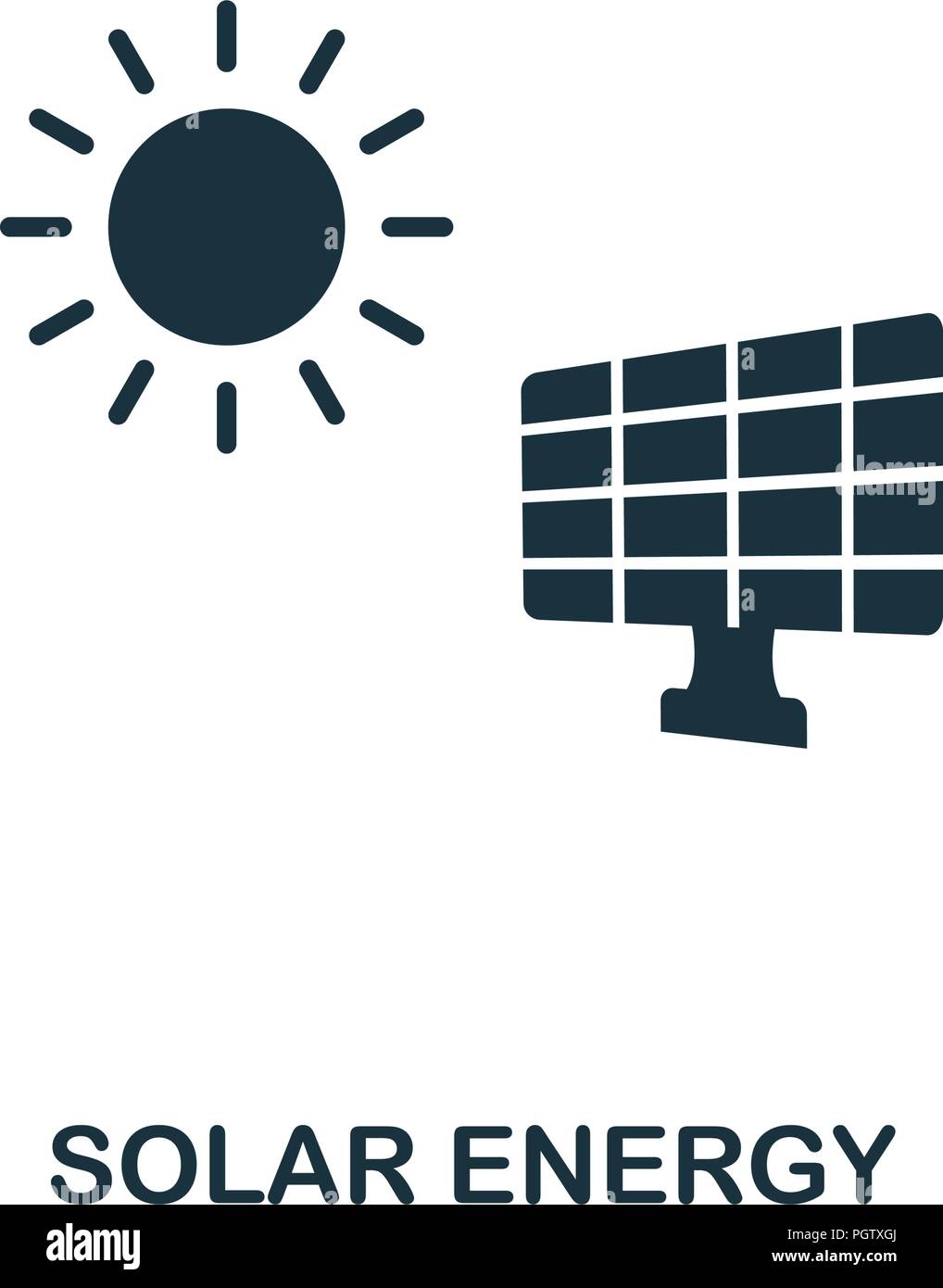 Solar Energy icon. Monochrome style design from power and energy ...