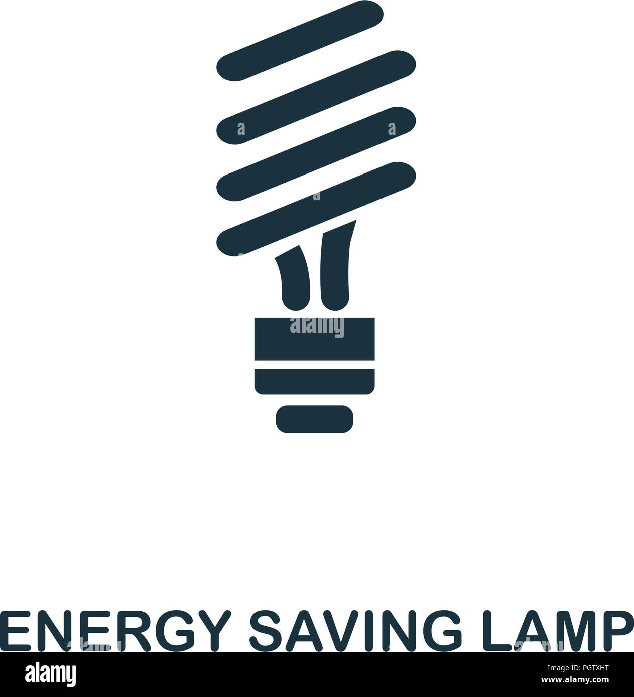 Energy Saving Lamp icon. Monochrome style design from power and energy ...