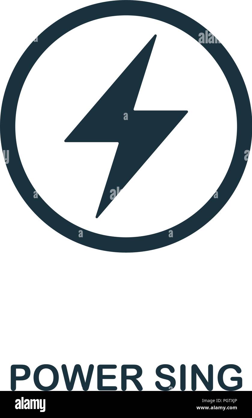 Power Sing icon. Monochrome style design from power and energy ...