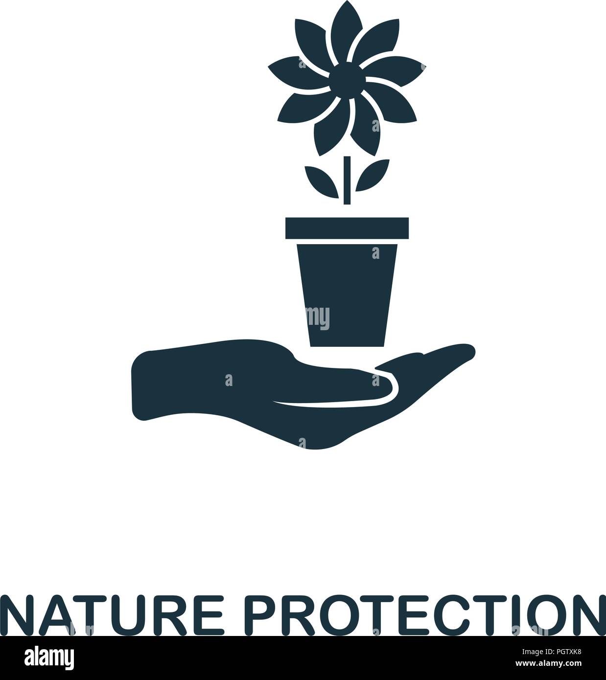 Nature Protection icon. Monochrome style design from power and energy ...