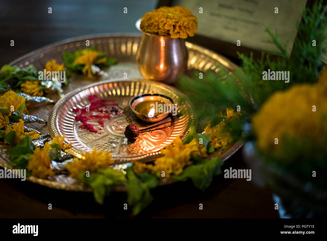Welcoming ritual. Nepal Stock Photo - Alamy