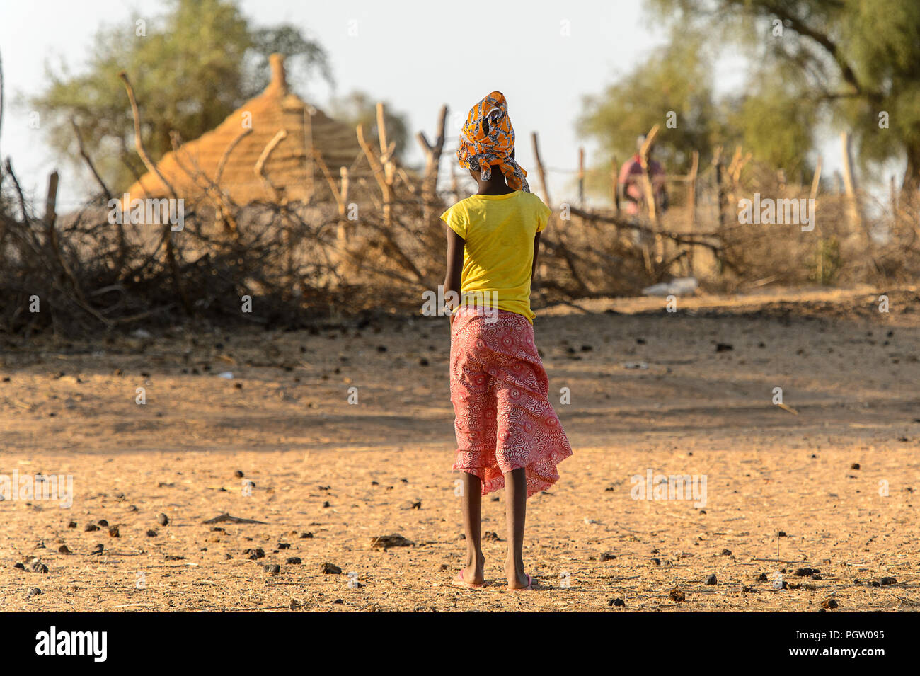 FERLO DESERT, SENEGAL - APR 25, 2017: Unidentified Fulani woman in ...