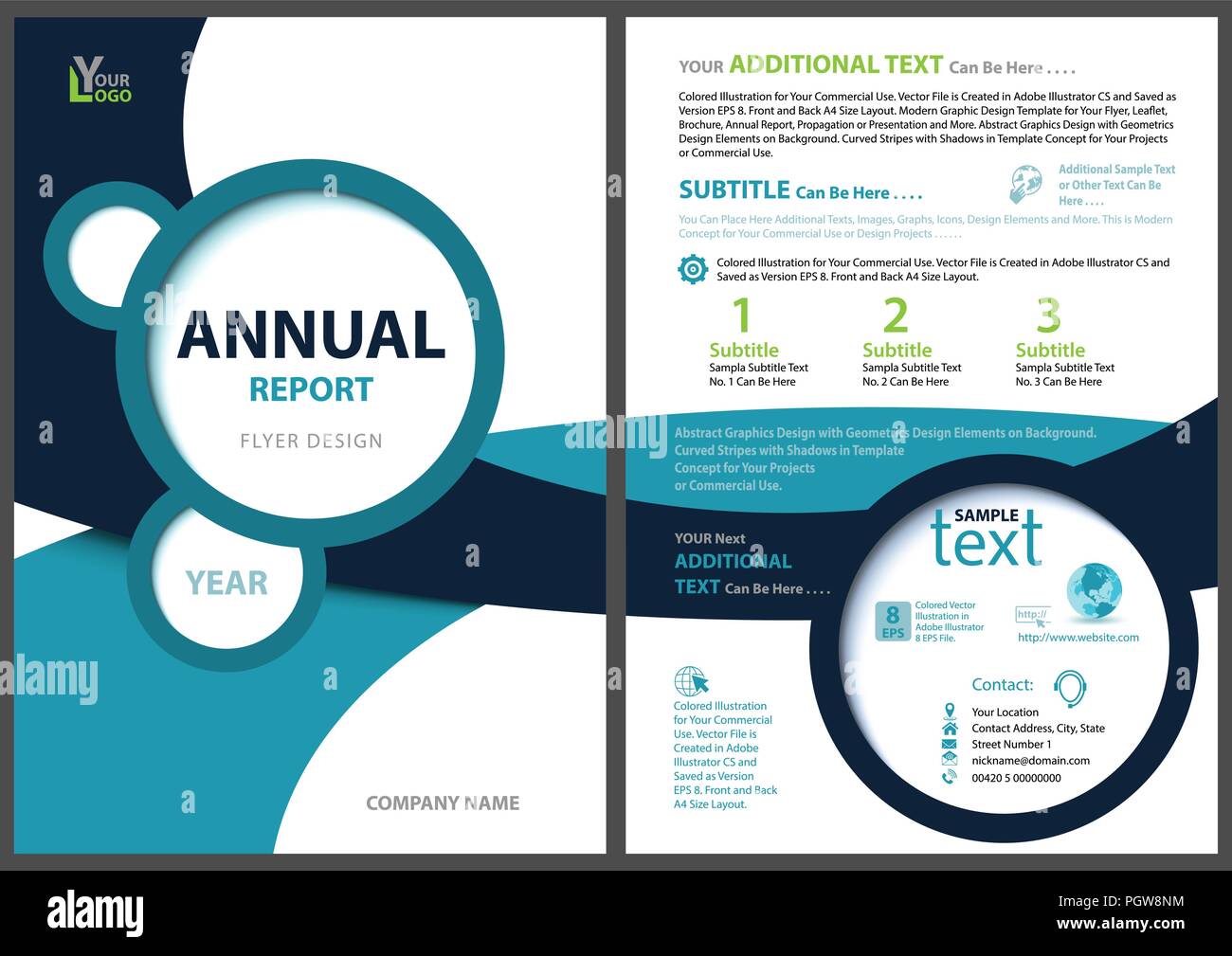 Annual Report Template with Geometric Shapes Stock Vector Image & Art ...