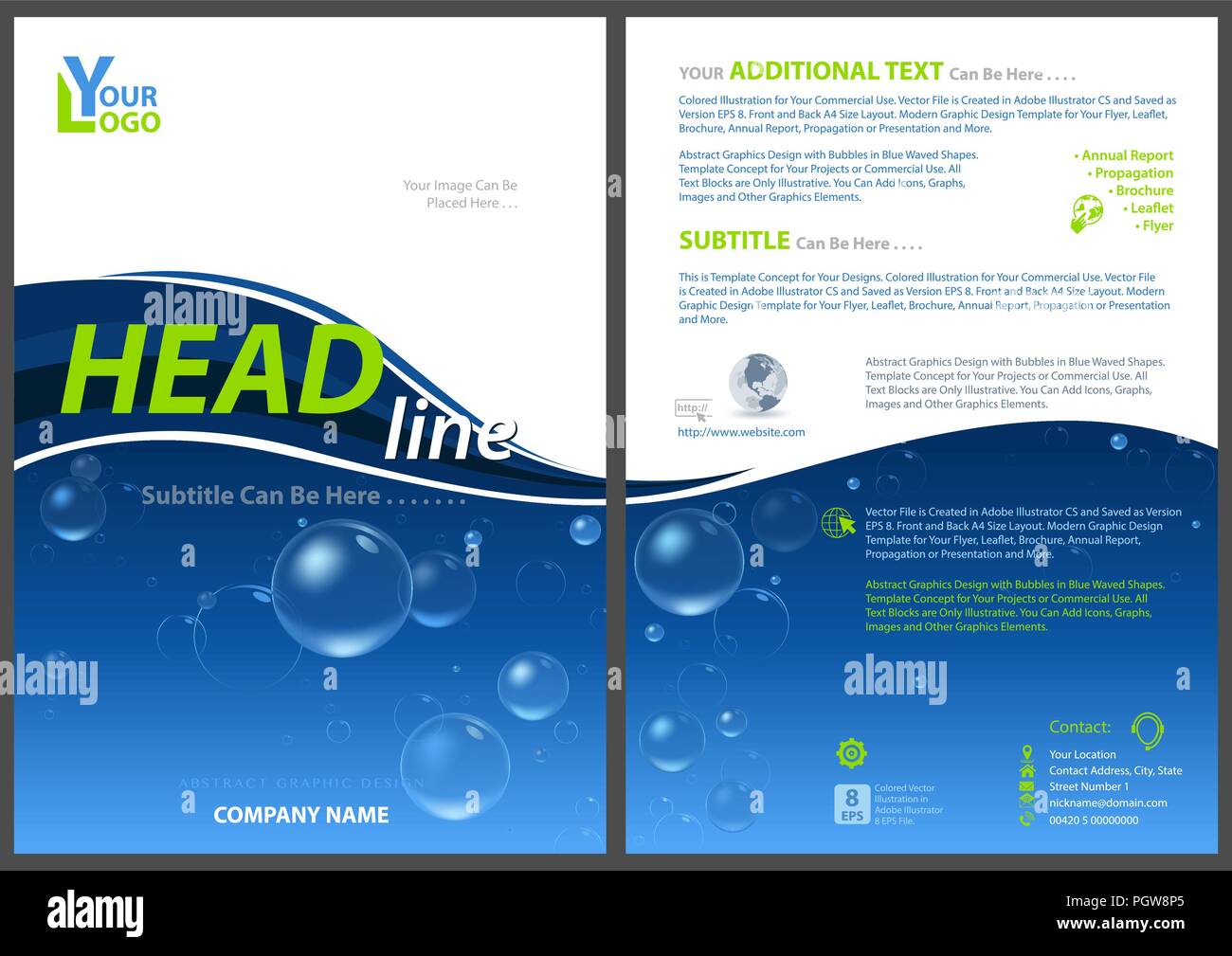 Flyer Template with Water Bubbles Stock Vector Image & Art - Alamy