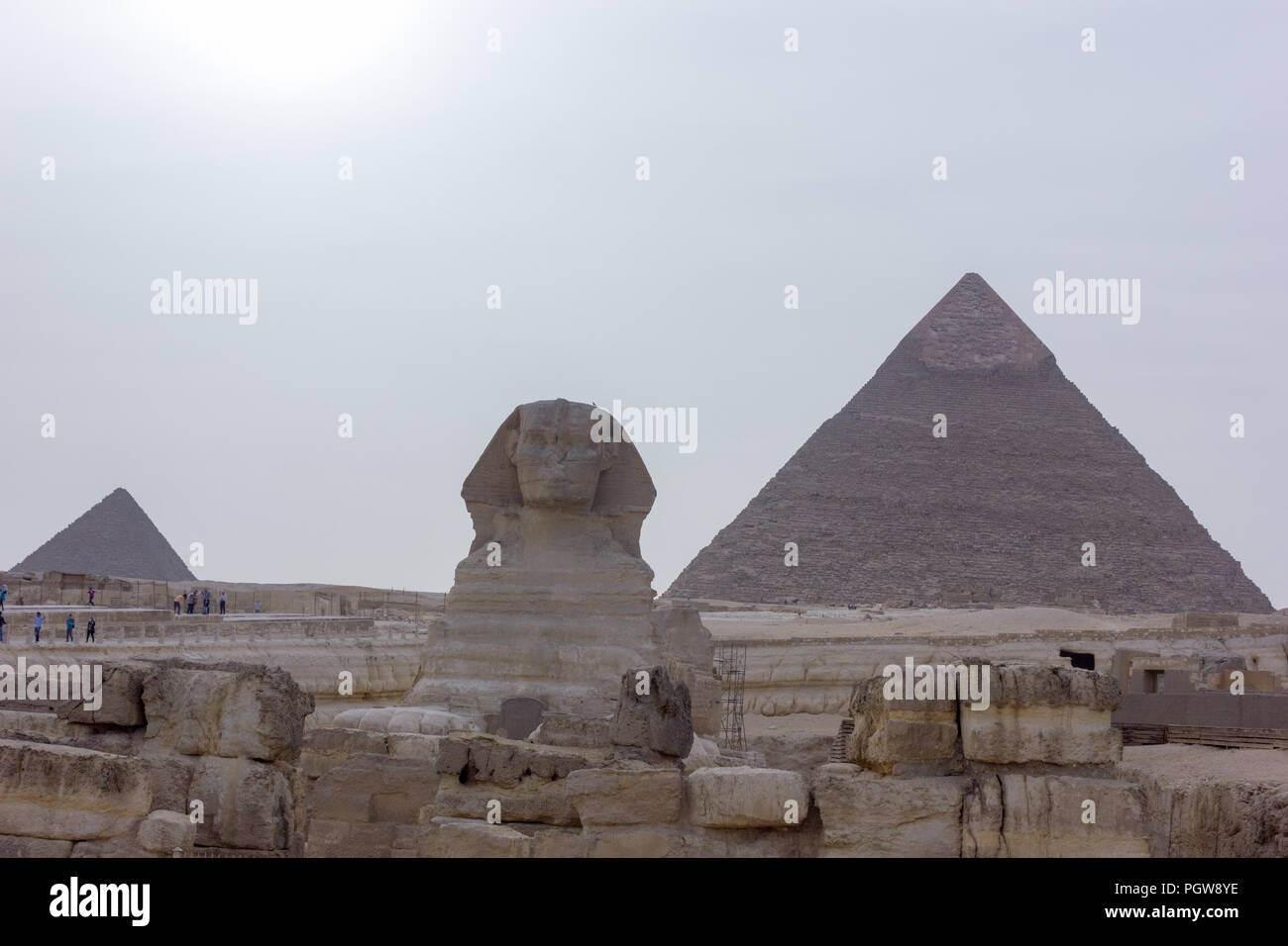 The Great Sphinx of Giza with the Pyramid of Khafre, Giza pyramid ...
