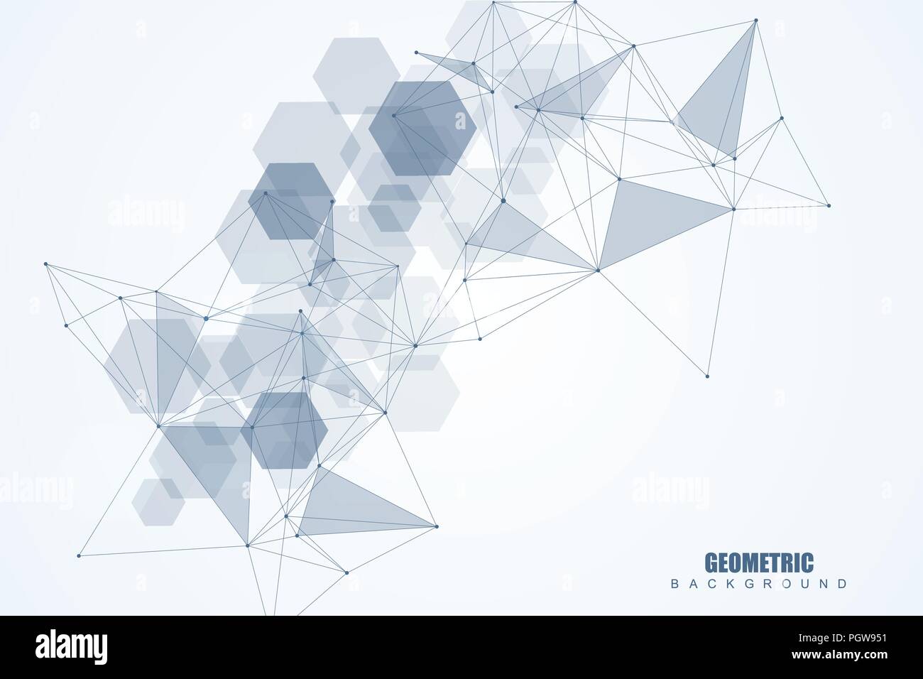 Hexagonal abstract background. Big Data Visualization. Global network connection. Medical ...