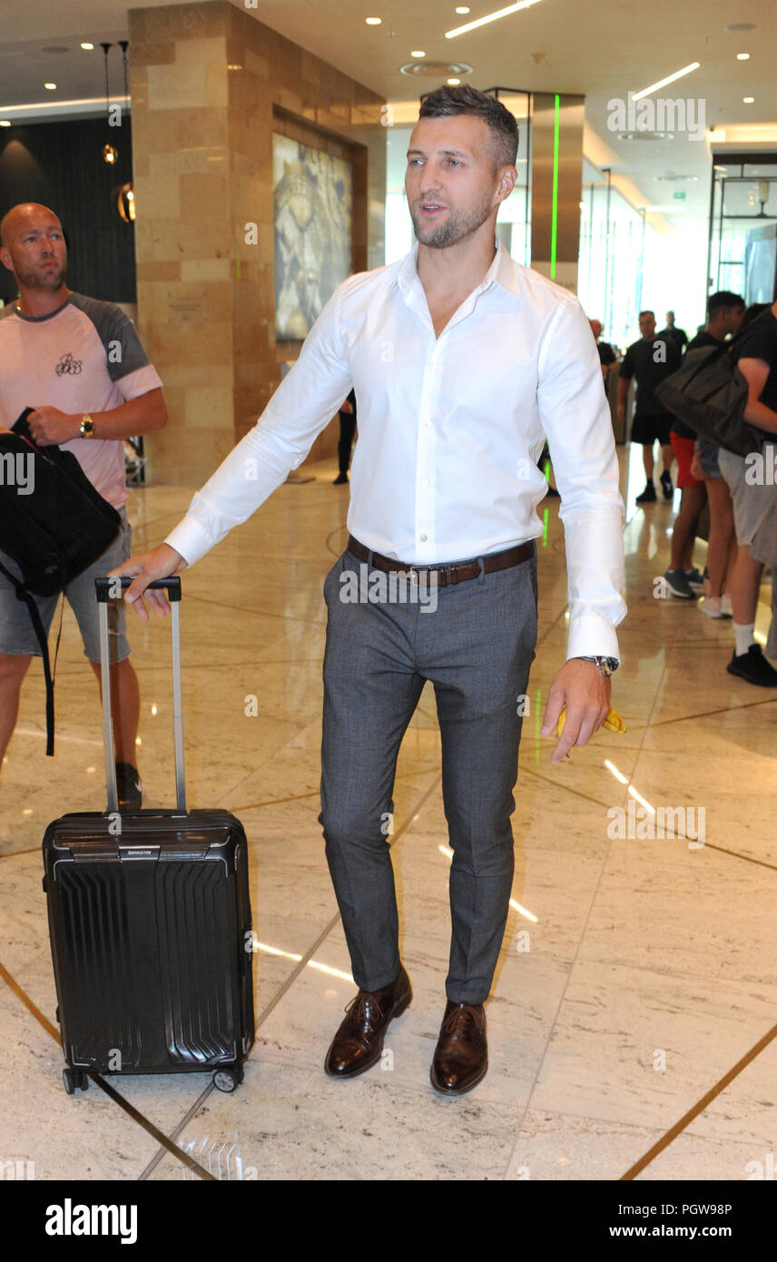 WBO boxers arrive at the InterContinental London hotel at the O2 ...