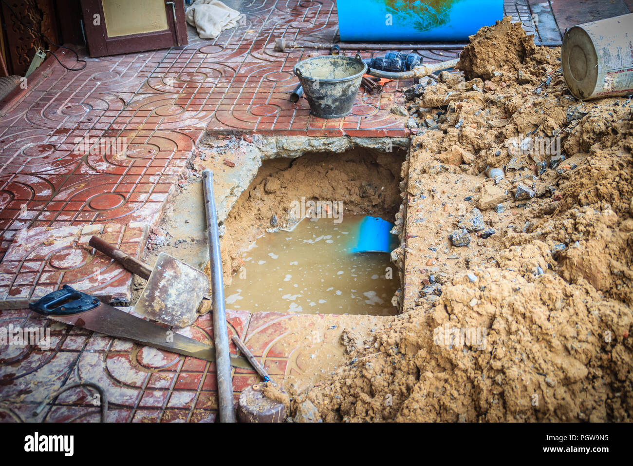 Burst water pipe residential hi-res stock photography and images - Alamy
