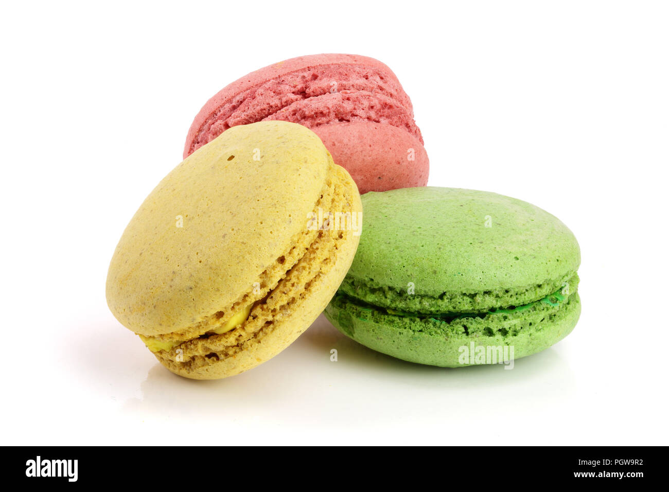 colorful macaroons isolated on white background closeup Stock Photo - Alamy
