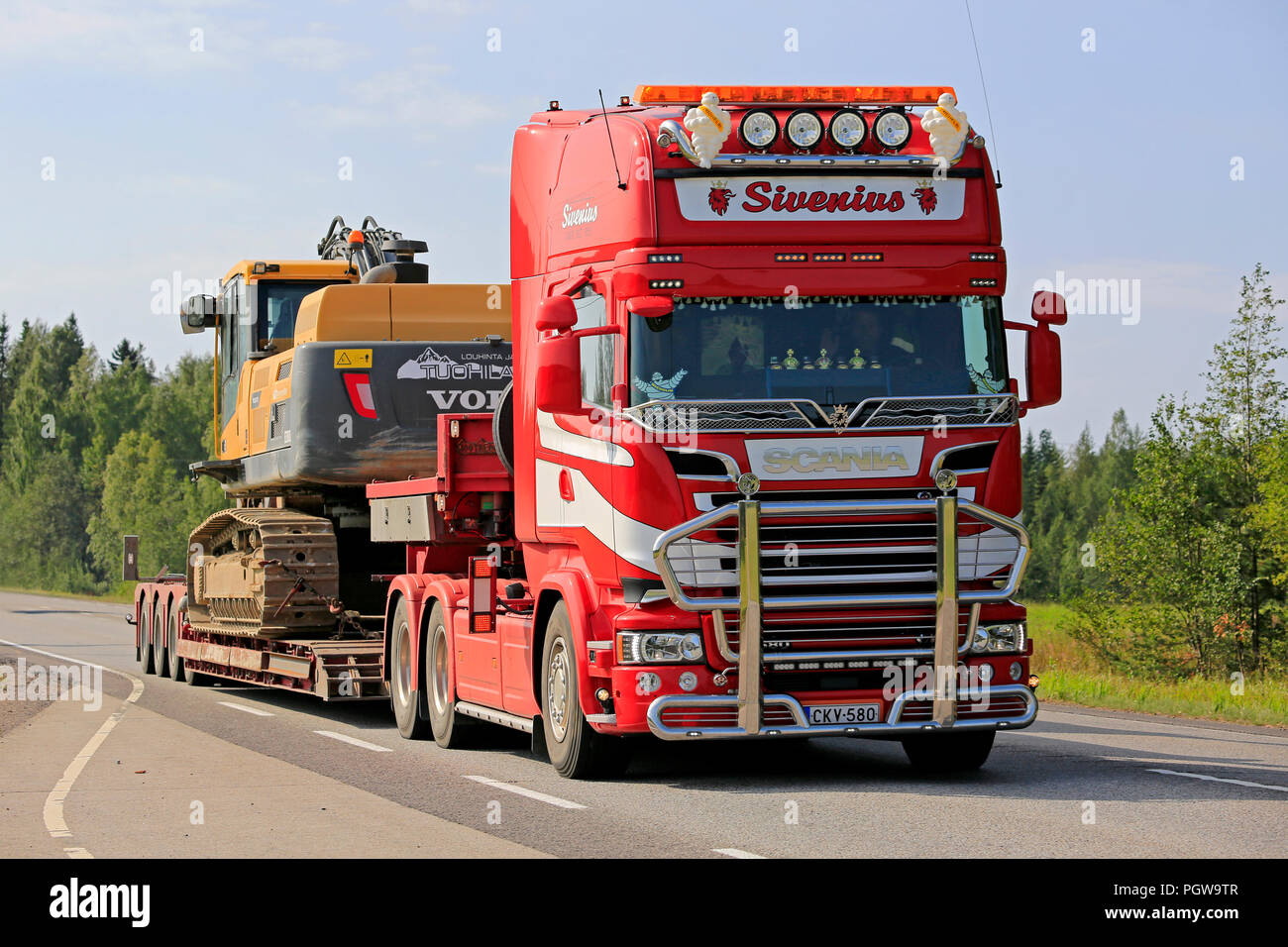 UURAINEN, FINLAND - AUGUST 24, 2018: Customized Scania R580 of Sivenius ...