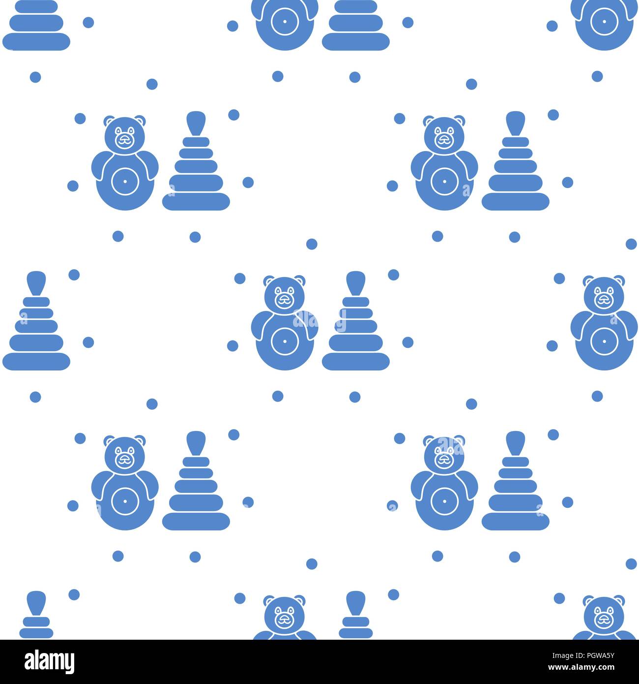 Seamless pattern with children's toys. Roly-poly, pyramid Stock Vector ...