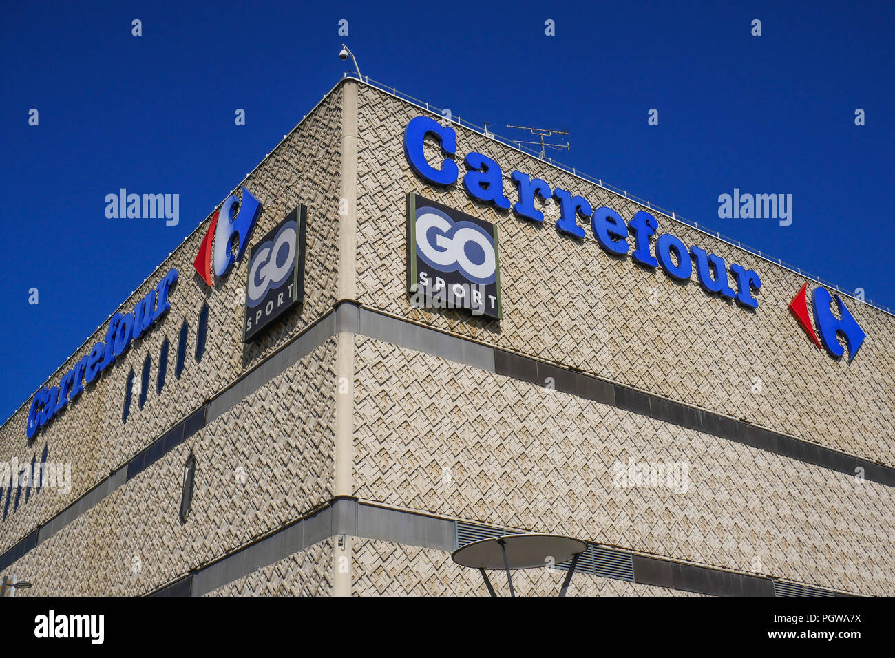 Carrefour and Go Sport signs, Part-Dieu Commercial center, Part-Dieu ...