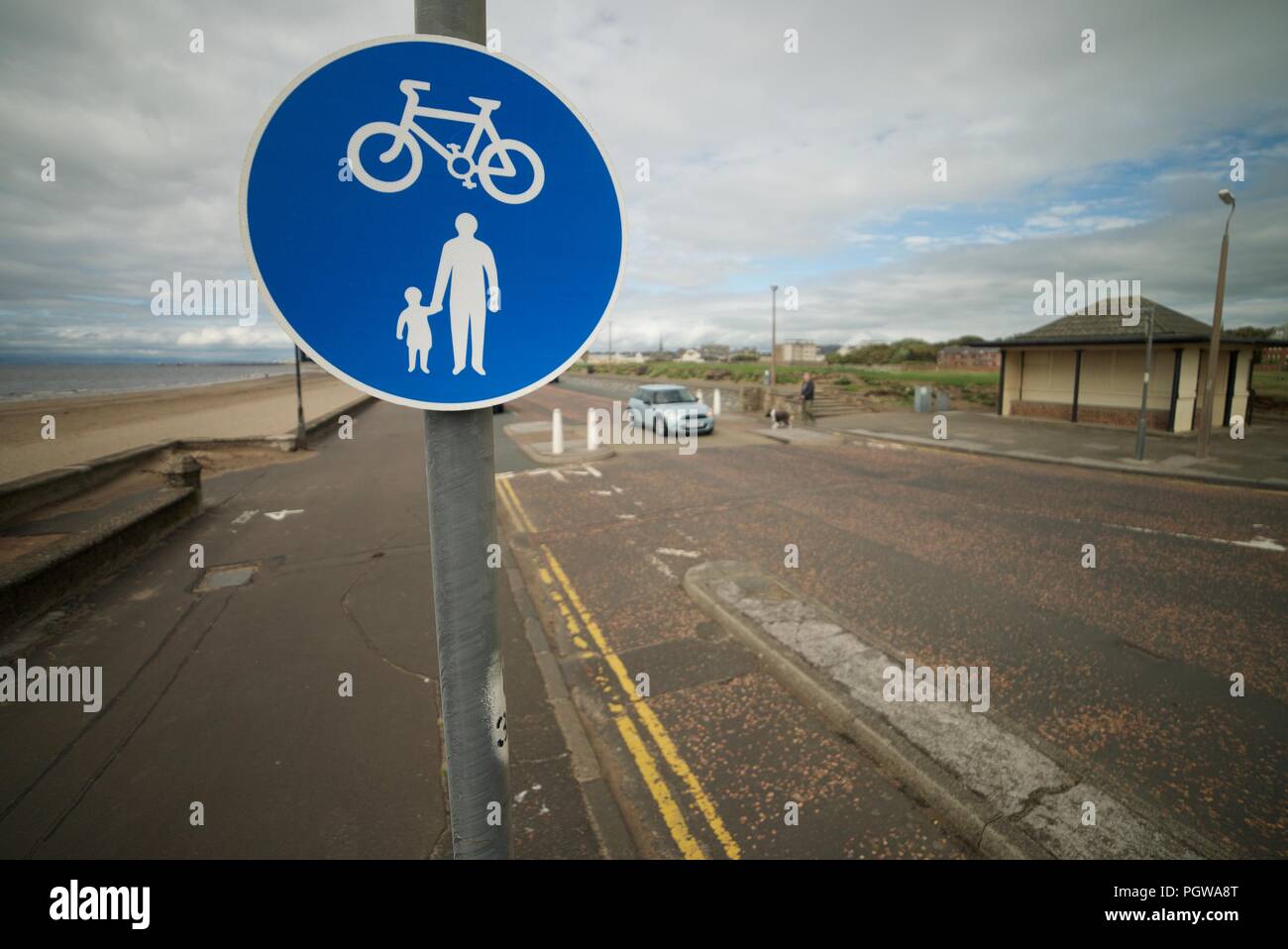 Shared route for pedal cycles and pedestrians only sign hi-res stock ...