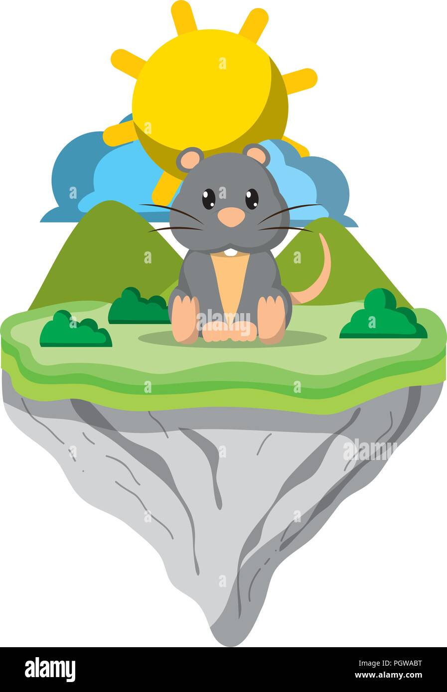 cute mouse animal in float island Stock Vector Image & Art - Alamy