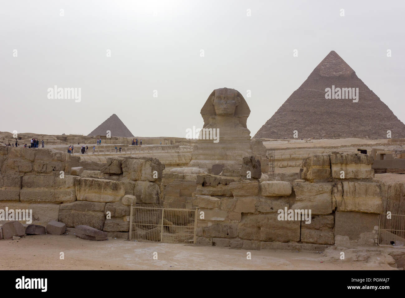 The Great Sphinx of Giza with the Pyramid of Khafre, Giza pyramid ...