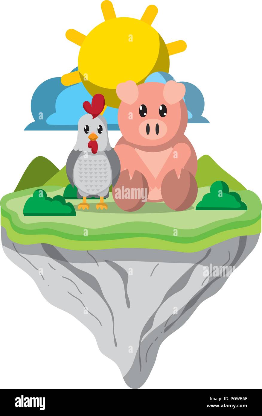 Pig island Stock Vector Images - Alamy