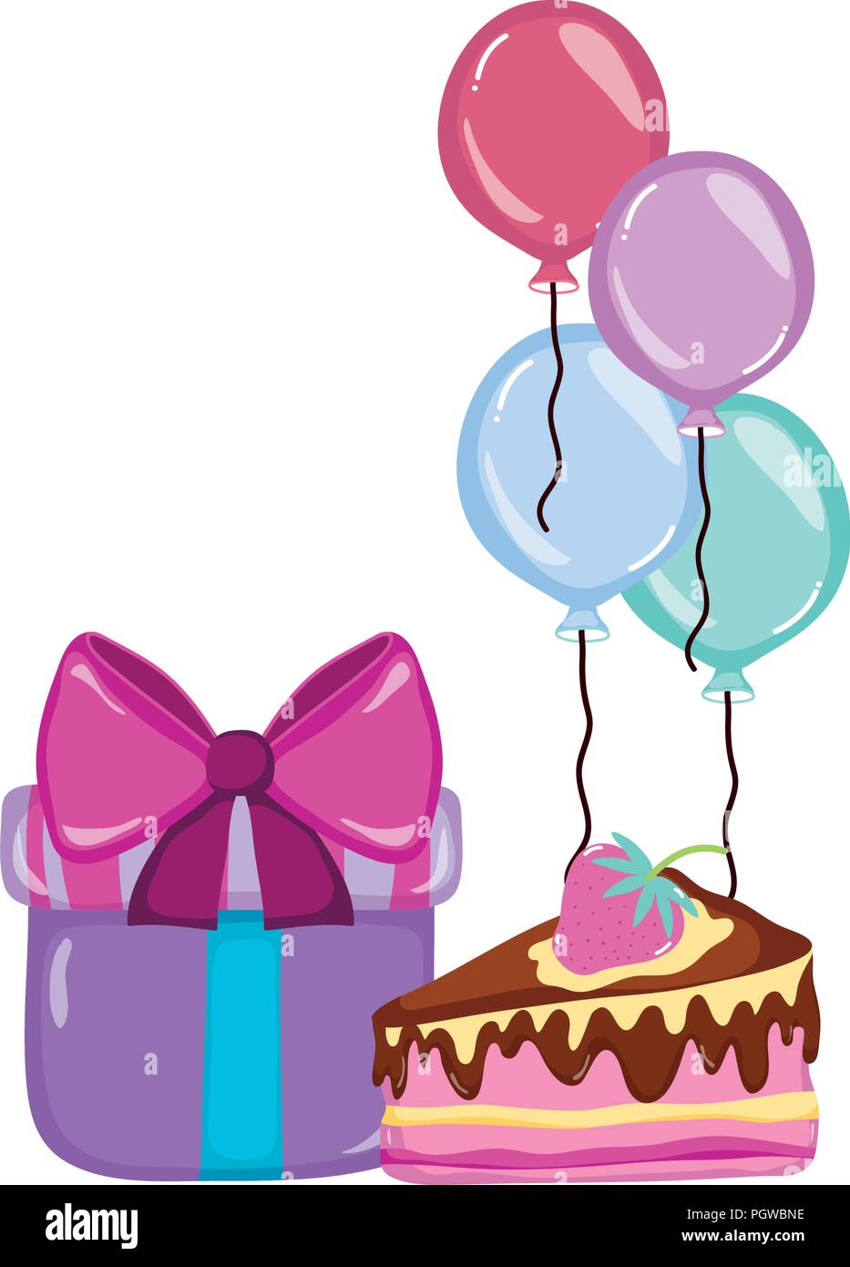 Clipart Birthday Cakes Bloons And Gifts