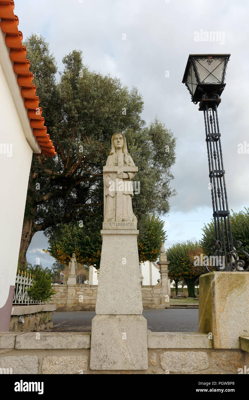 Esposende, Portugal - November 28, 2014: Granite statue of Santa ...