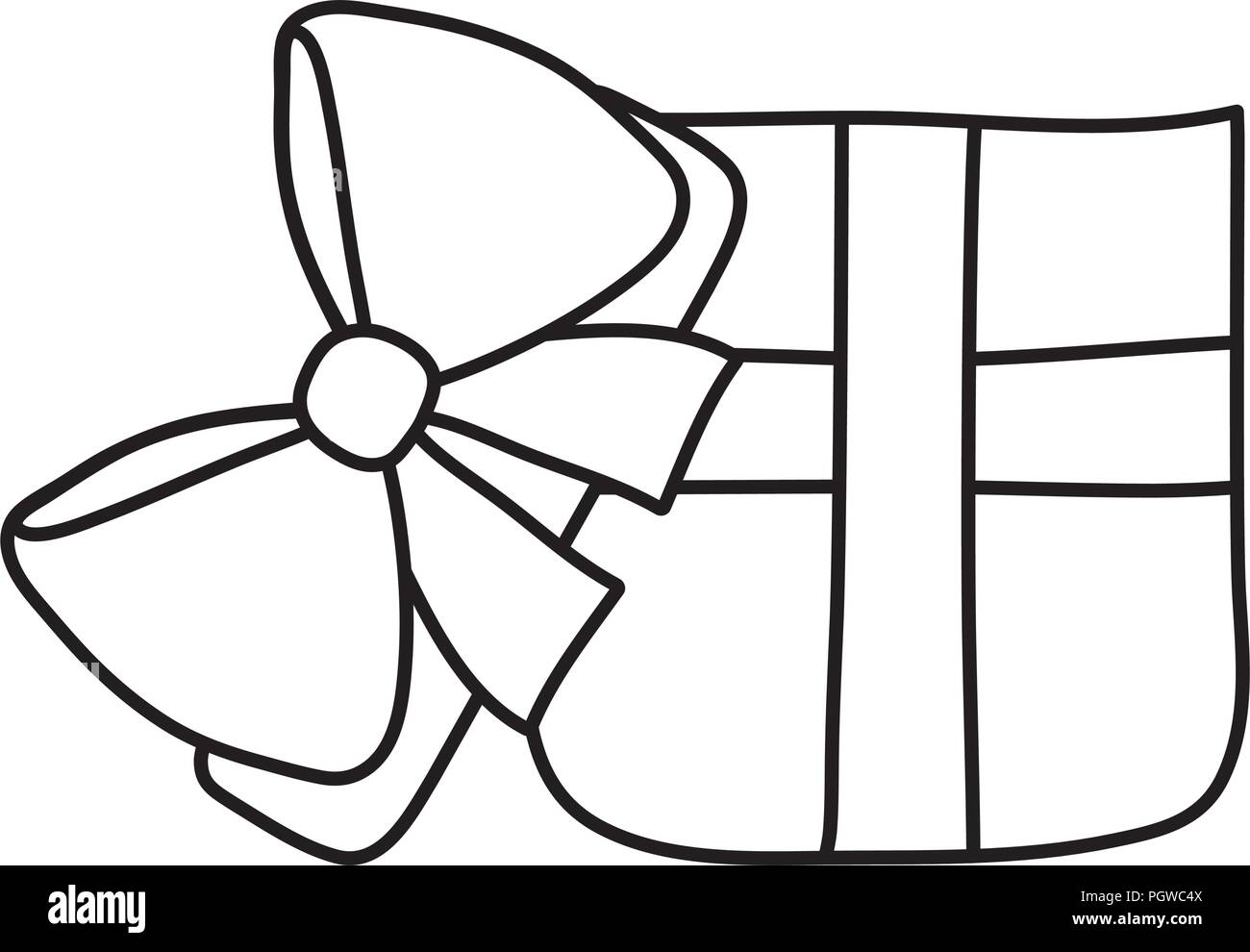 Line open present box Stock Vector Images - Alamy