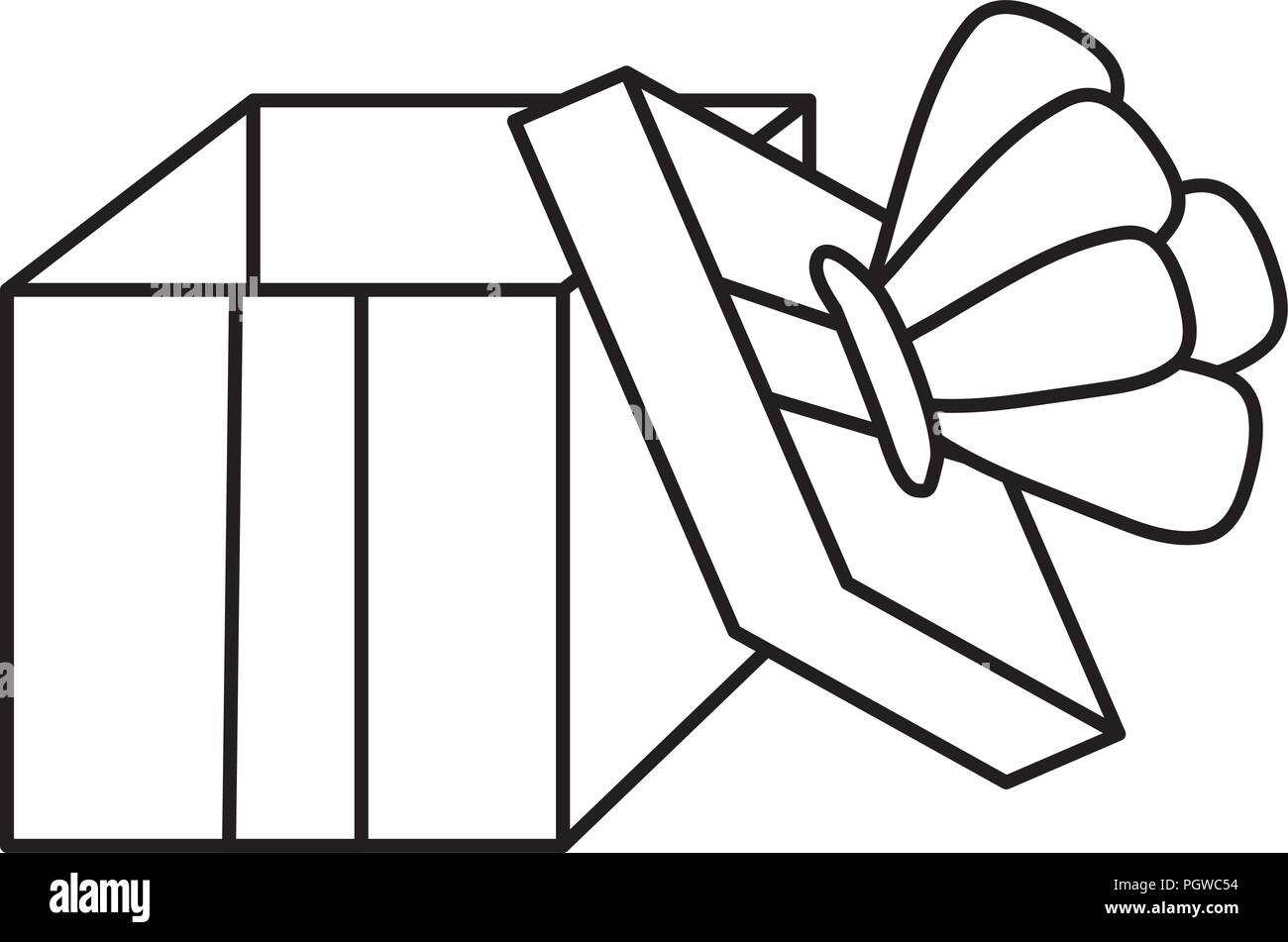 Line open present box Stock Vector Images - Alamy