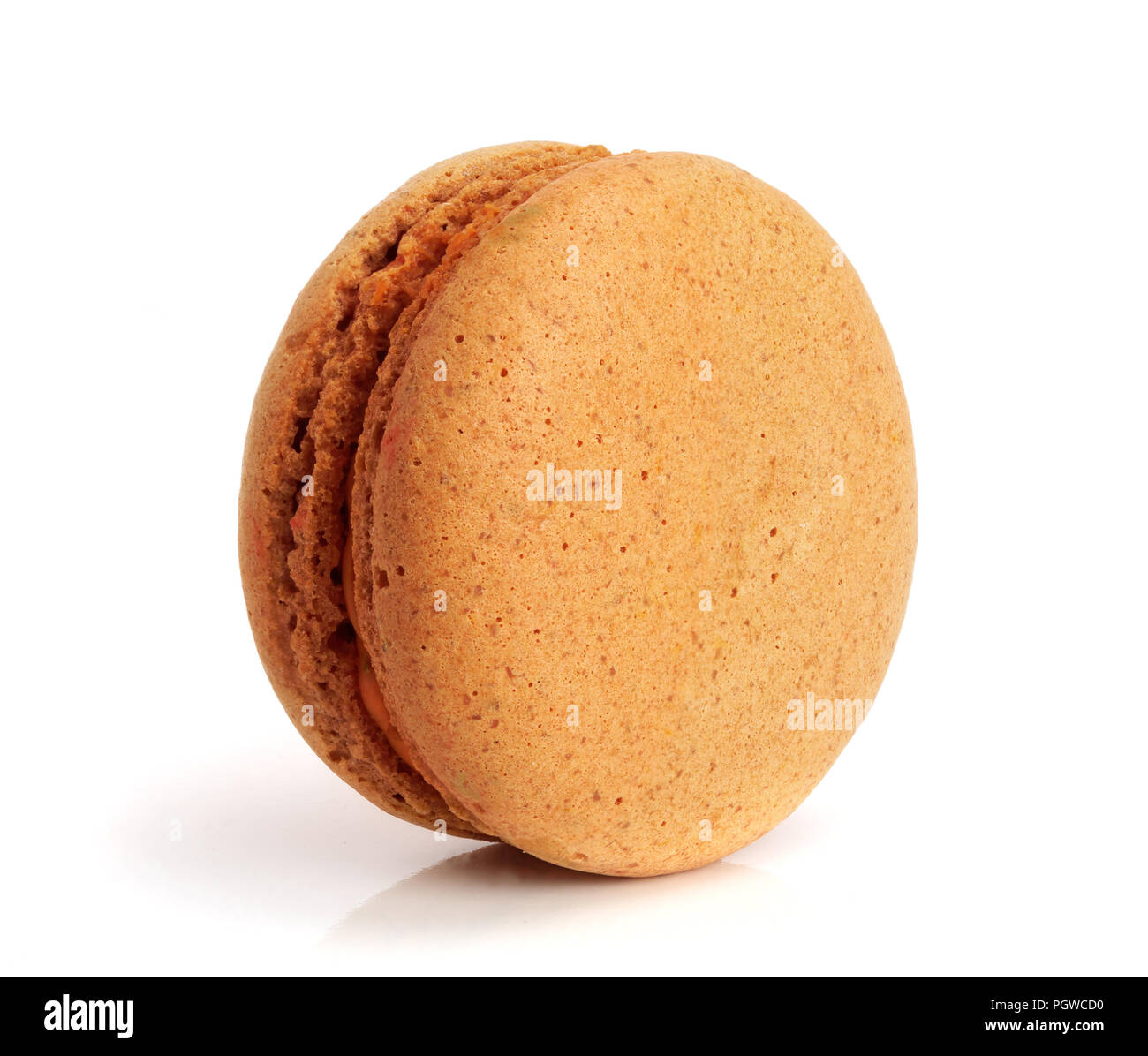 orange macaroon isolated on white background closeup Stock Photo - Alamy