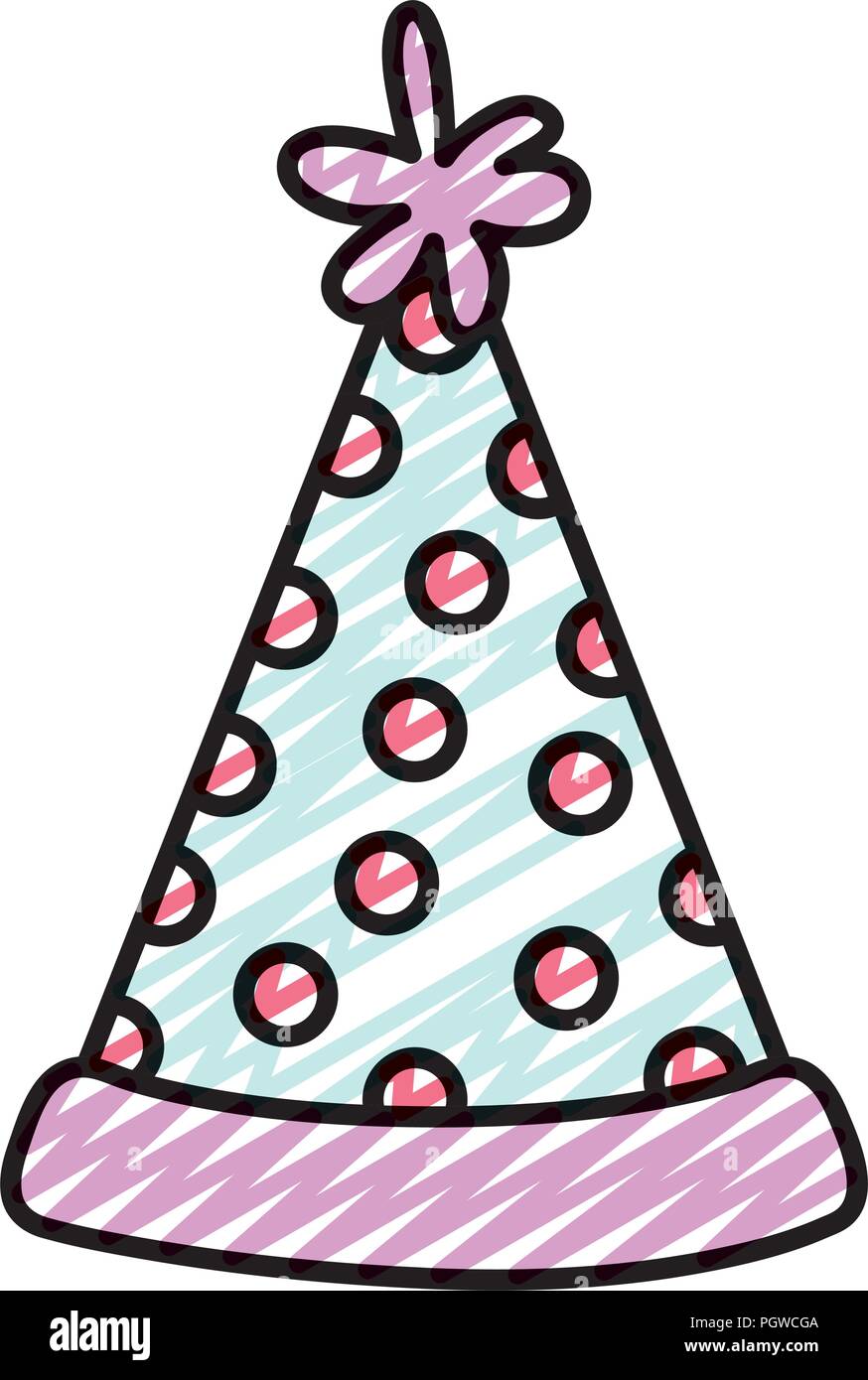 doodle party hat with points decoration style Stock Vector Image & Art ...