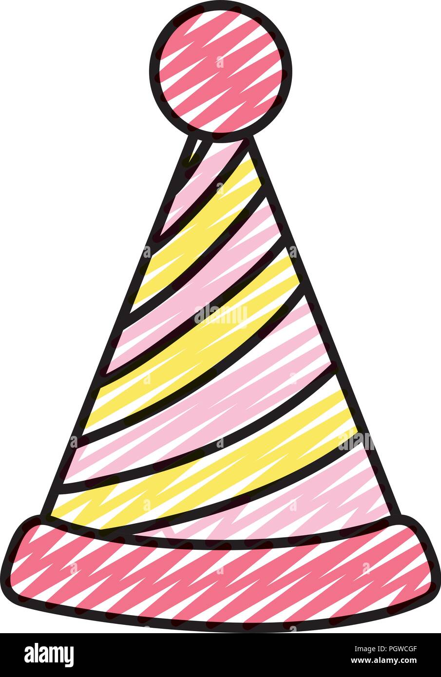 doodle party hat lines decoration style Stock Vector Image & Art - Alamy