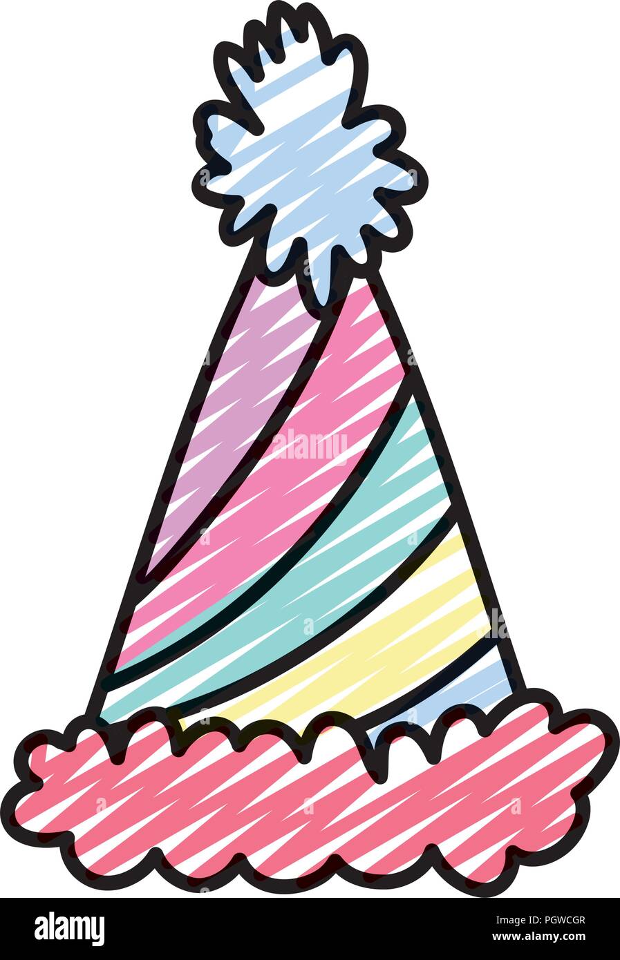 doodle party hat funny decoration style Stock Vector Image & Art - Alamy