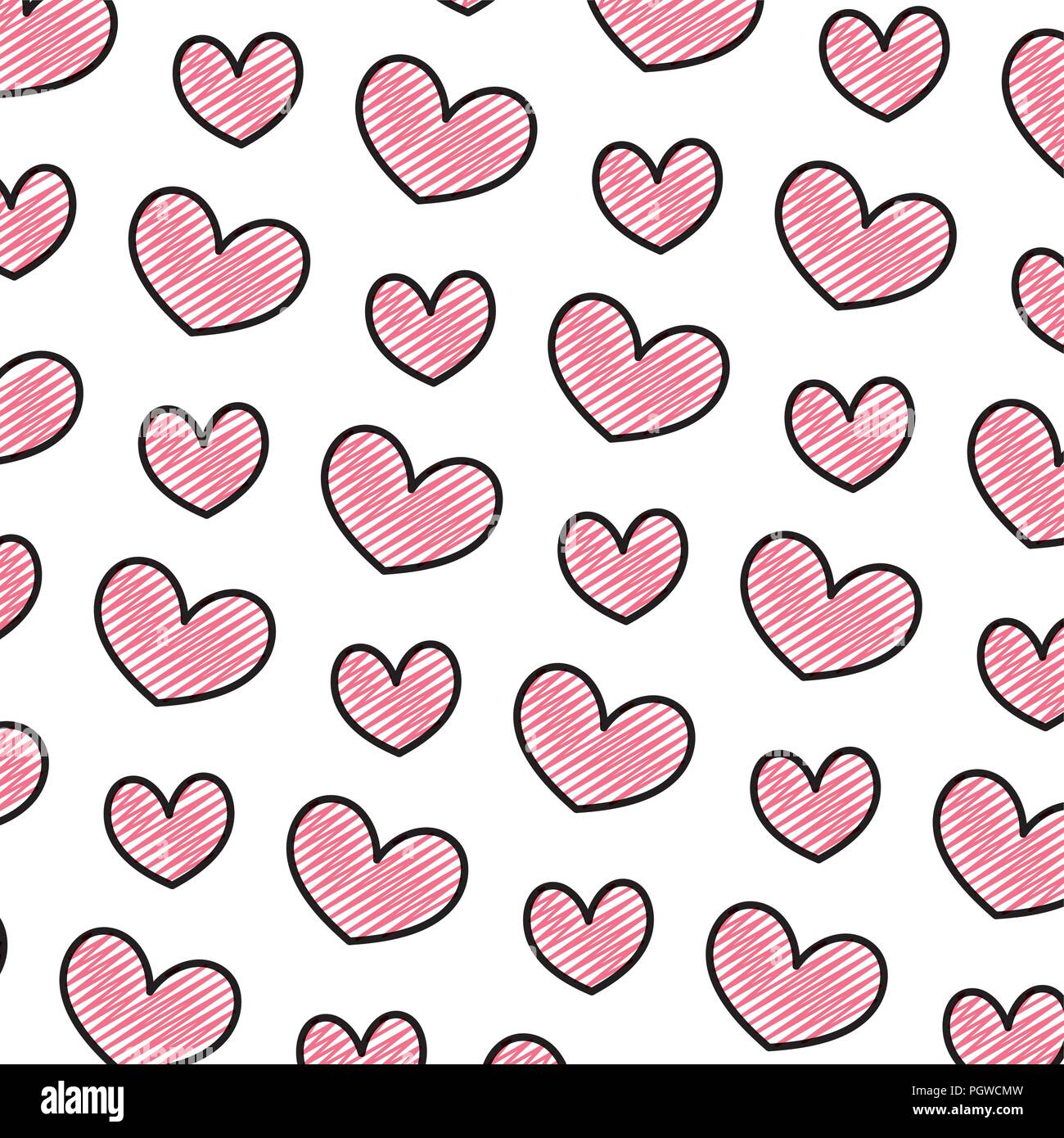 doodle nice heart love symbol background Stock Vector Image & Art - Alamy