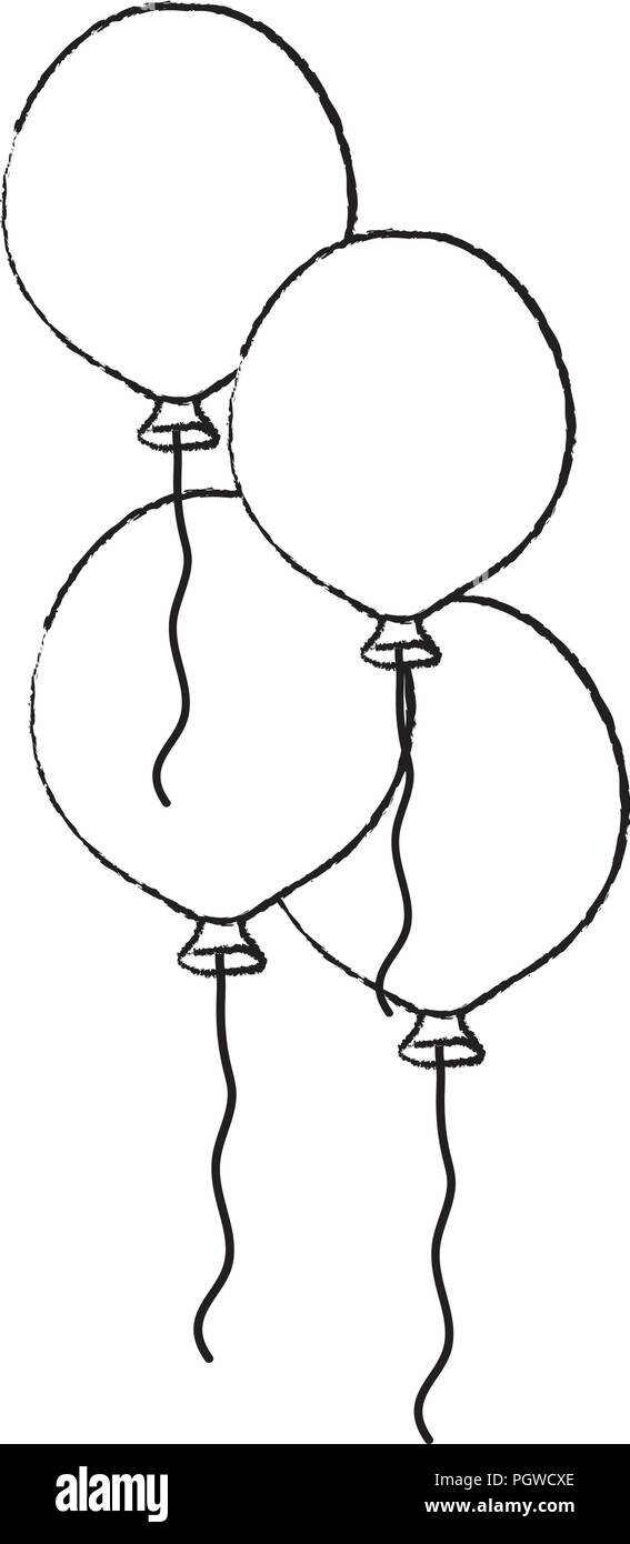 grunge cute party balloons objects design Stock Vector Image & Art - Alamy