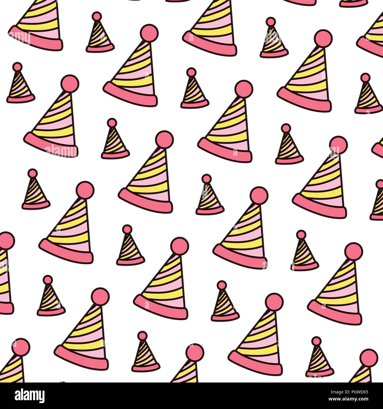color party hat line decoration background Stock Vector Image & Art - Alamy