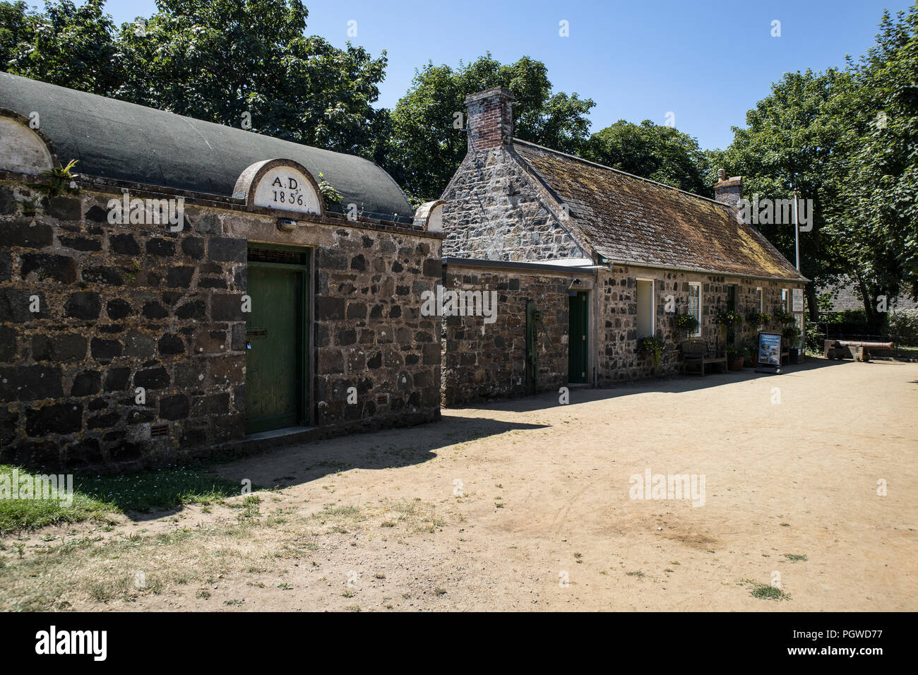 This building is the Jail on Sark Island, near Guernsey, and part of ...