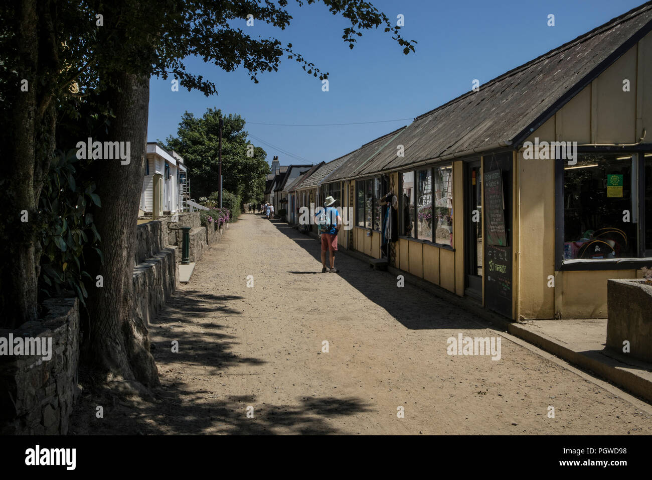 The Avenue on Sark Island, near Guernsey, and part of the Channel ...