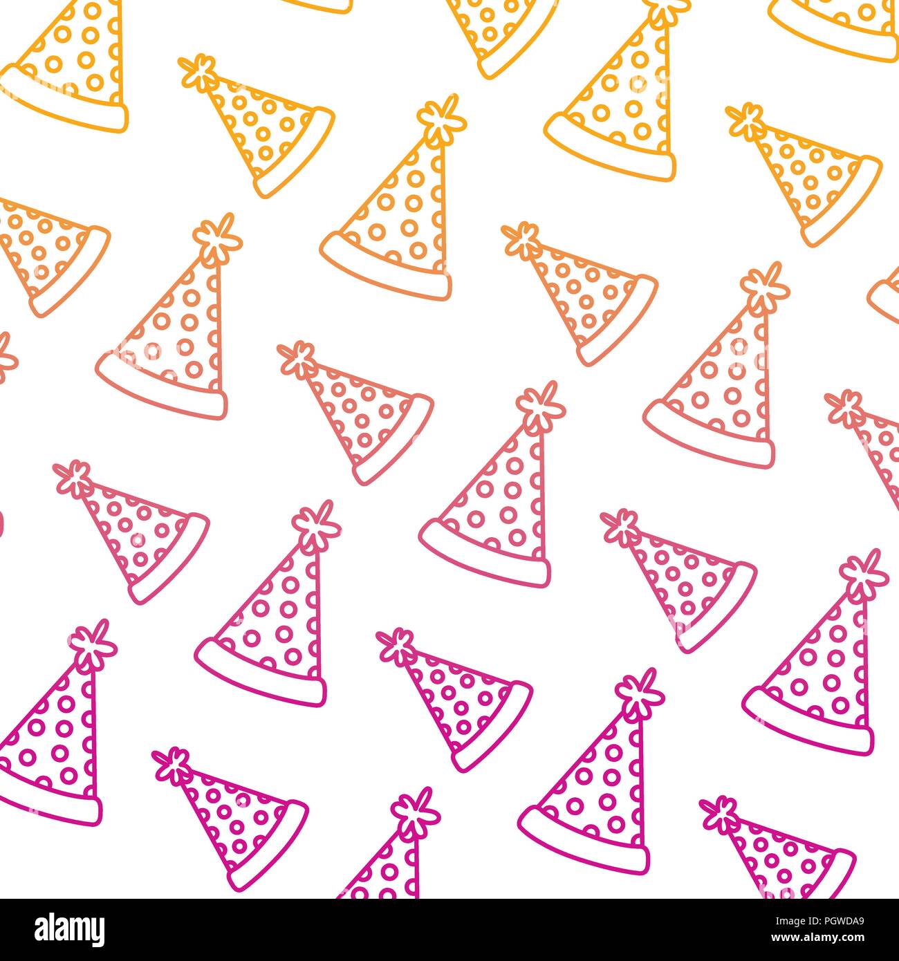 degraded line party hat with points decoration background Stock Vector ...