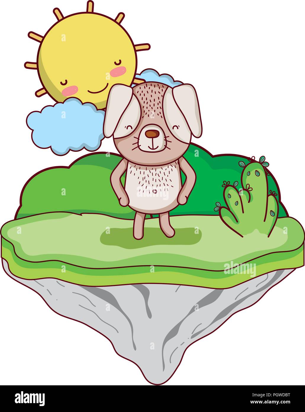 happy dog animal in the float island Stock Vector Image & Art - Alamy
