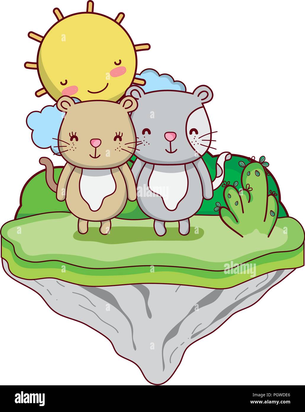 Mouse in the bush Stock Vector Images - Alamy