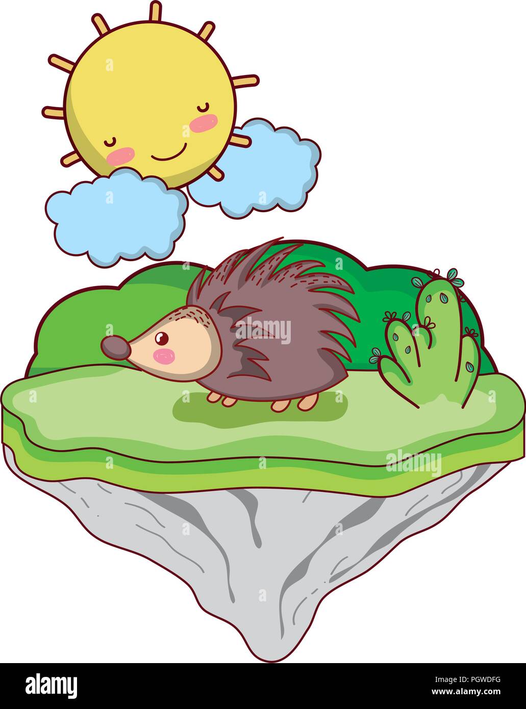 nice porcupine animal in the float island Stock Vector Image & Art - Alamy