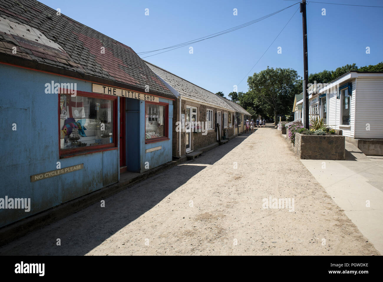 The Avenue on Sark Island, near Guernsey, and part of the Channel ...