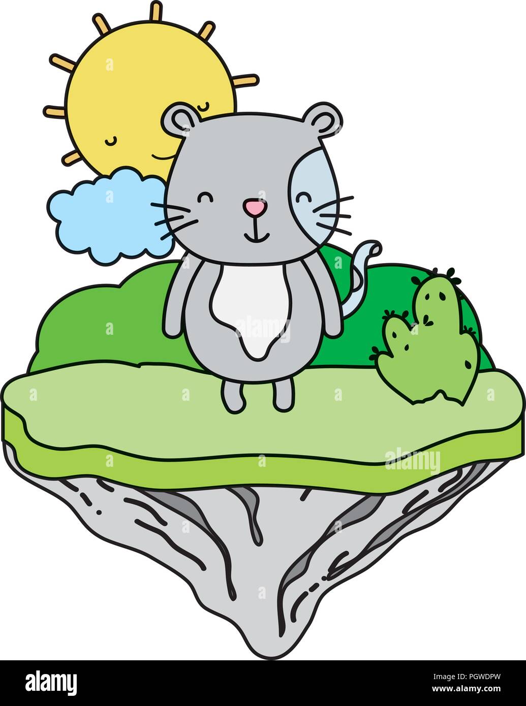 color male mouse animal in the float island Stock Vector Image & Art ...