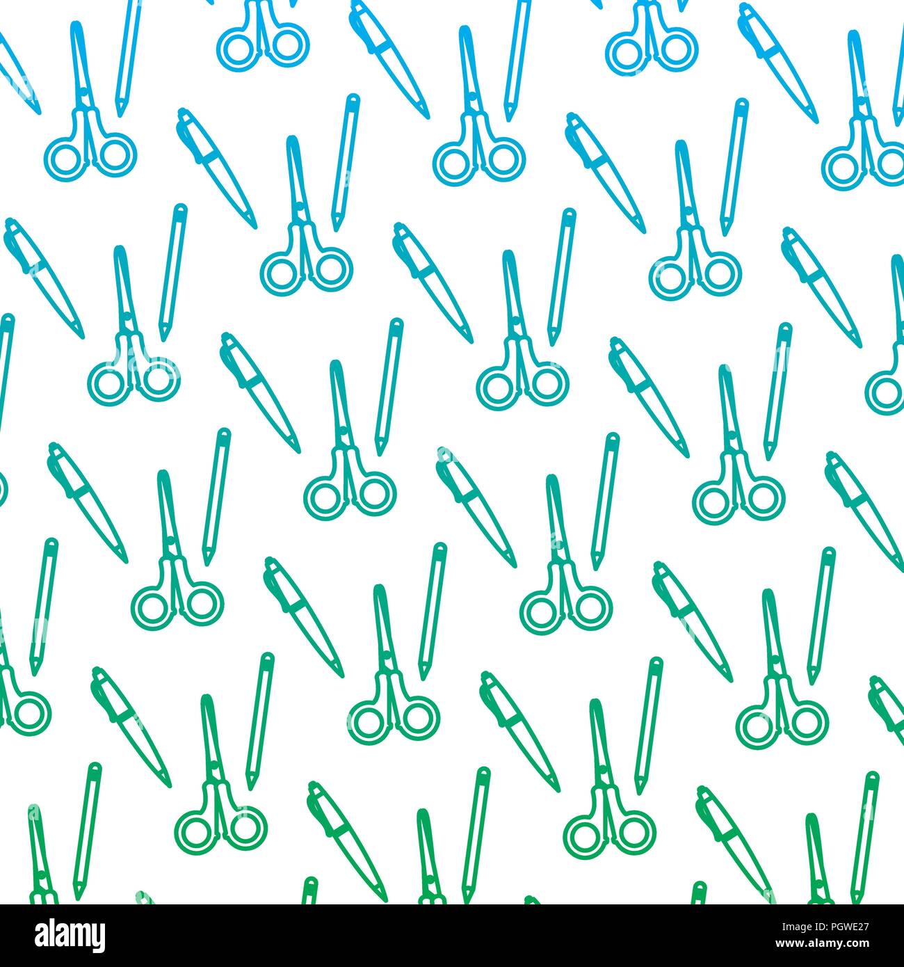 scissors and pen school tools background Stock Vector Image & Art - Alamy