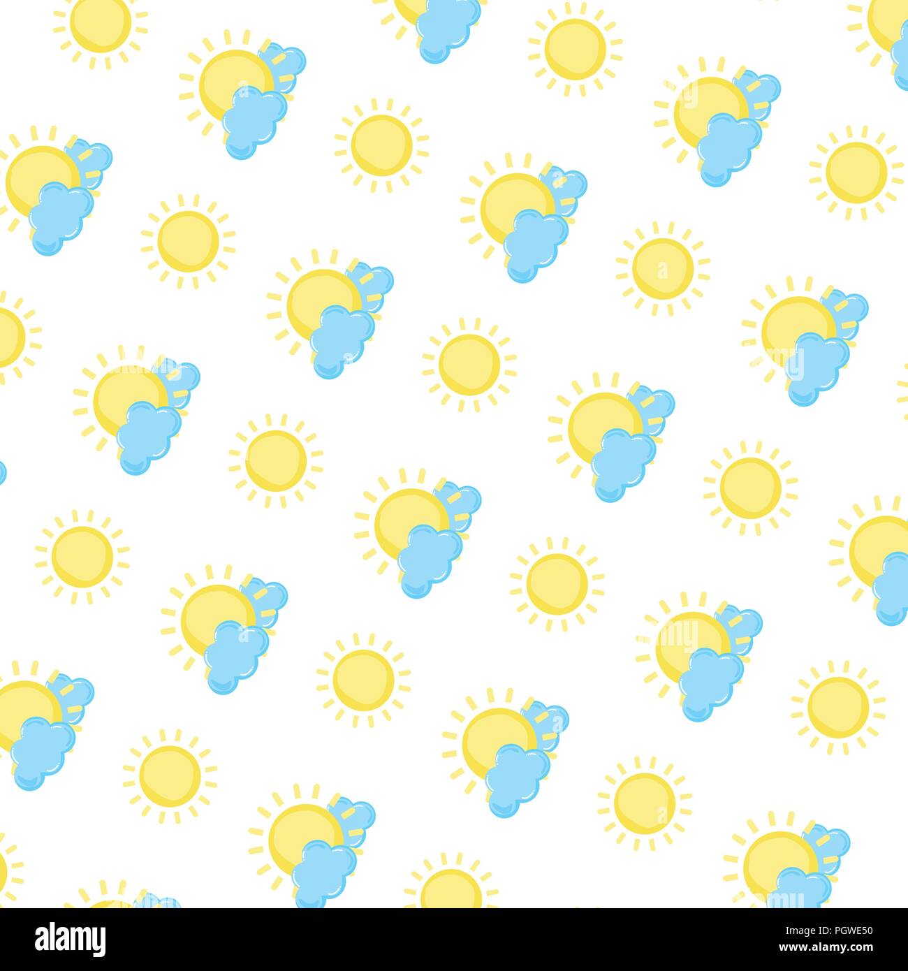 sun with spring weather and clouds background Stock Vector Image & Art ...