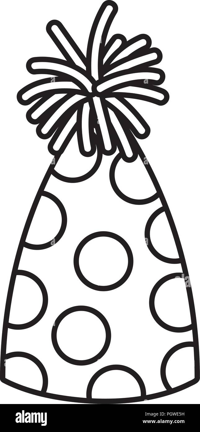 line funny party hat with points decoration Stock Vector Image & Art ...