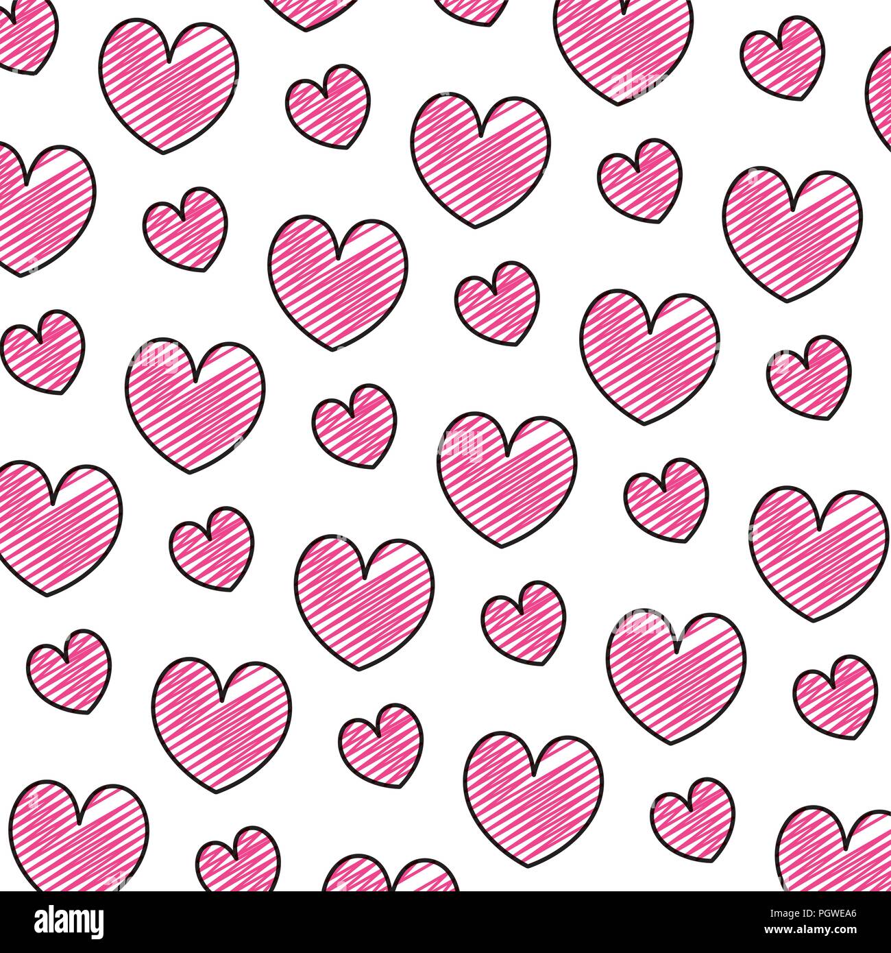 doodle beauty heart romance symbol background Stock Vector Image & Art ...