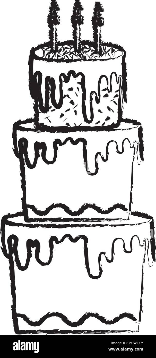 grunge big cake with three floors style Stock Vector Image & Art - Alamy