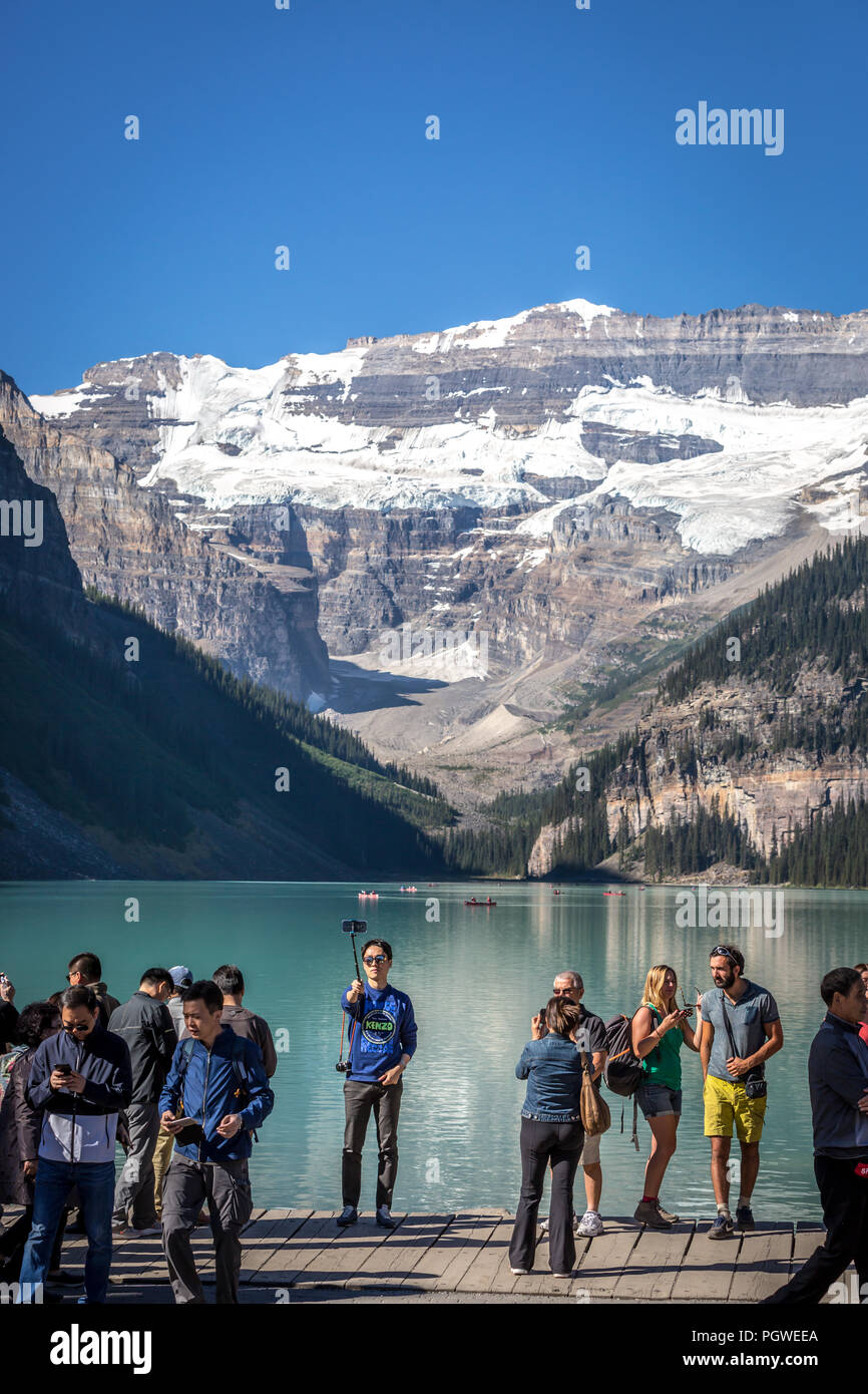 Banff National Park, Canada - 20th Ago 2017 - Tourists and locals ...