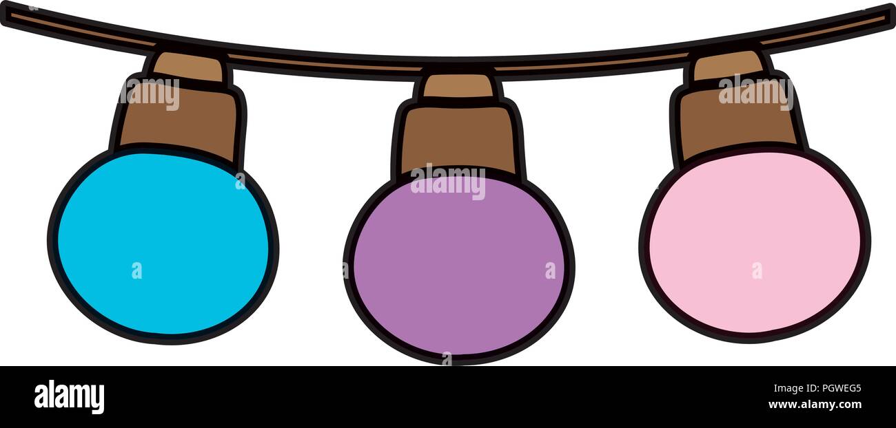 color nice bulbs hangings decoration style Stock Vector Image & Art - Alamy