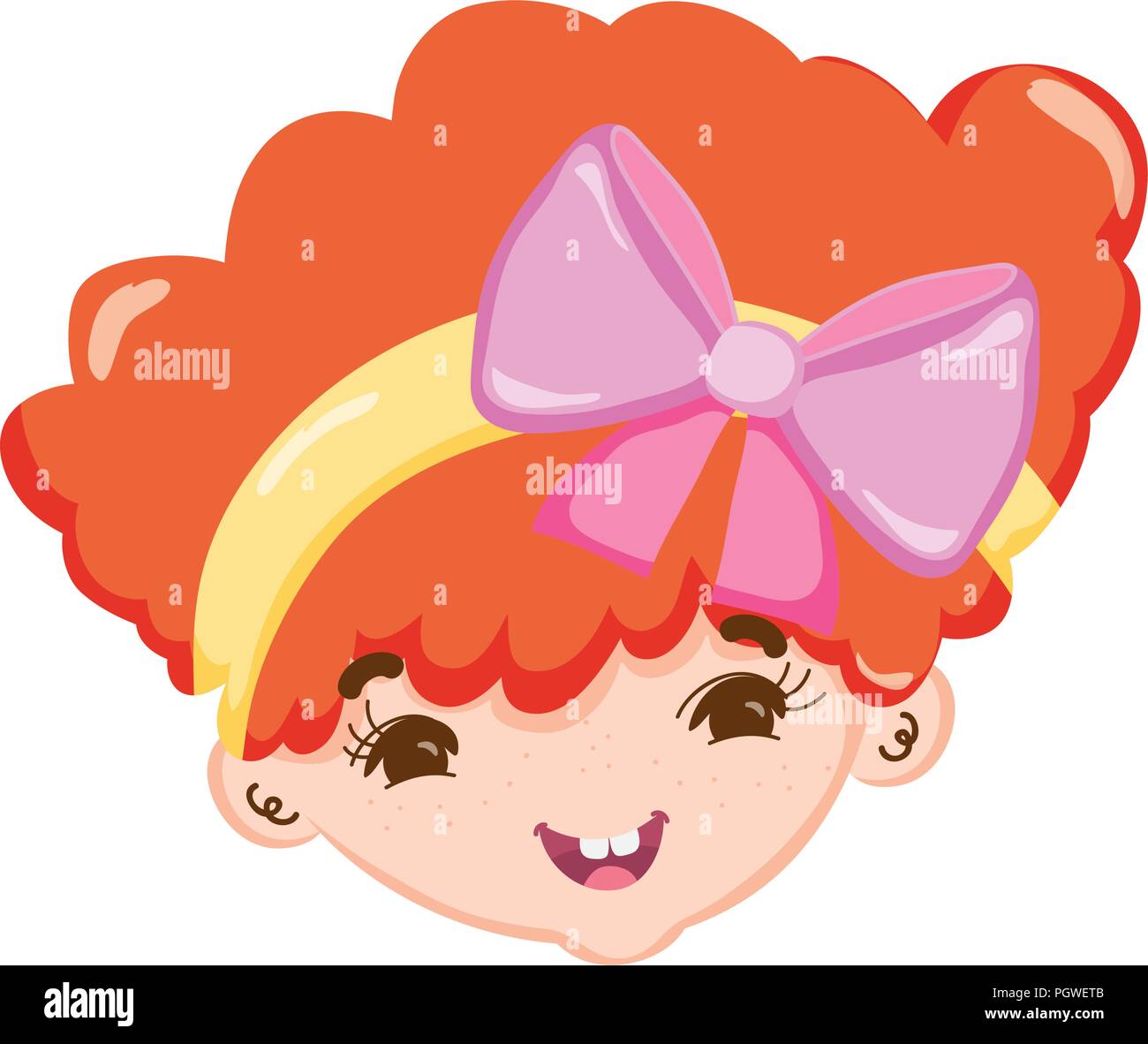 nice child girl head with hairstyle Stock Vector Image & Art - Alamy