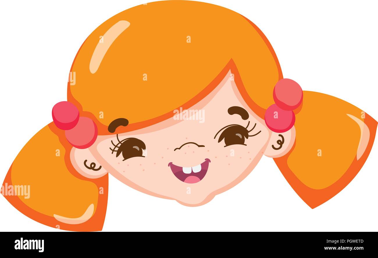 cute child girl head with hairstyle Stock Vector Image & Art - Alamy