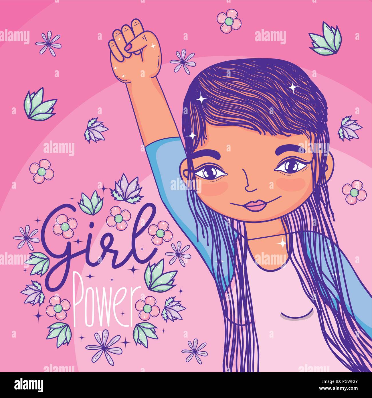 Girl power cartoon Stock Vector Image & Art - Alamy